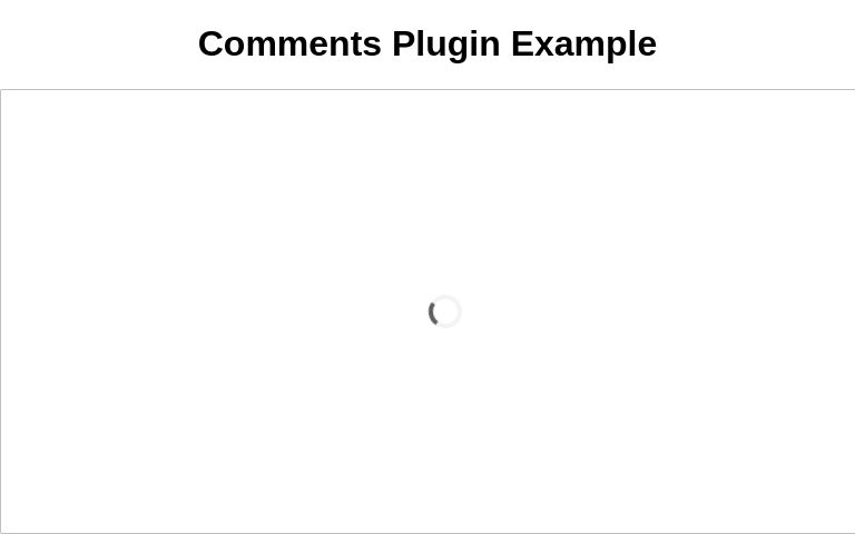 Comments Plugin Example