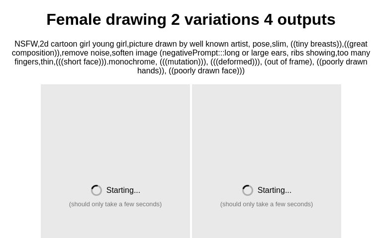 Female drawing 2 variations 4 outputs ― Perchance Generator