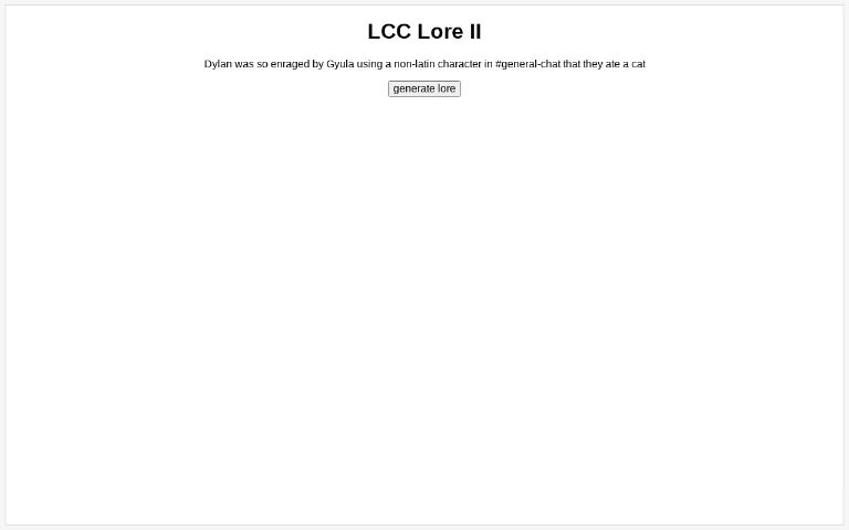 LCC Lore II ― Perchance Generator