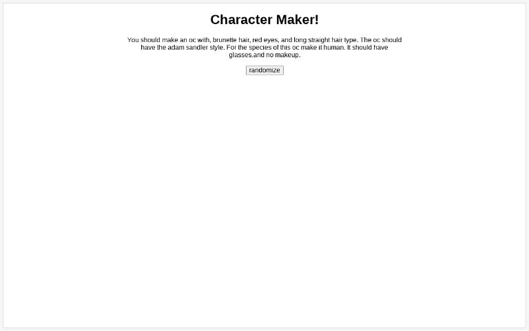 Character Maker! ― Perchance Generator