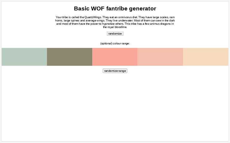 Basic WOF fantribe generator