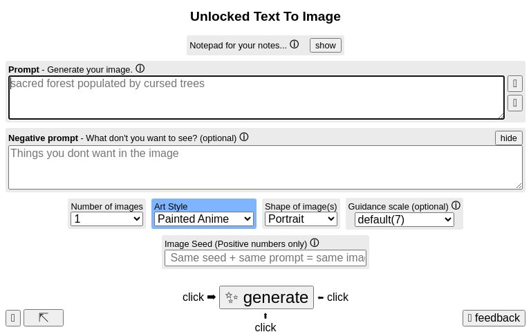 Unlocked Text 2 Image ― Perchance Generator