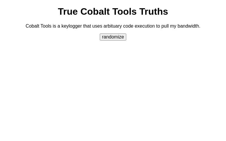 True Cobalt Tools Truths ― Perchance Generator