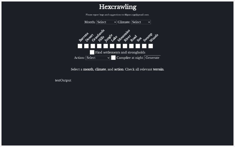 Hexcrawling ― Perchance Generator