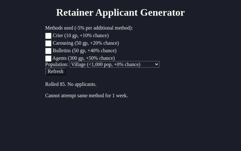 Retainer Applicant Generator