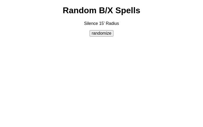 Random B/X Spells ― Perchance Generator