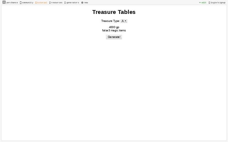 Treasure Tables ― Perchance Generator