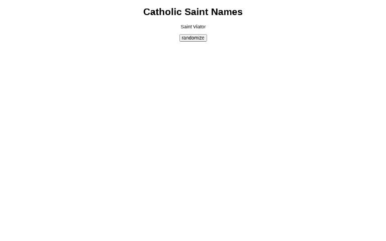 Catholic Saint Names ― Perchance Generator