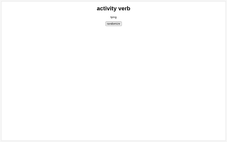 activity verb ― Perchance Generator