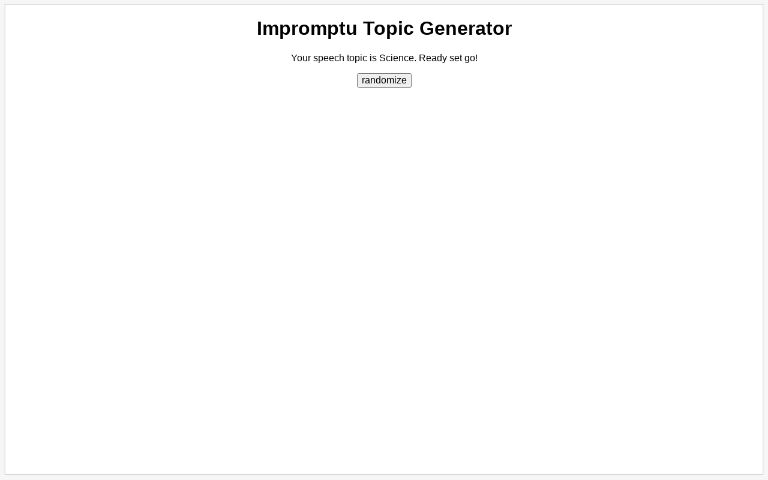 Impromptu Topic Generator