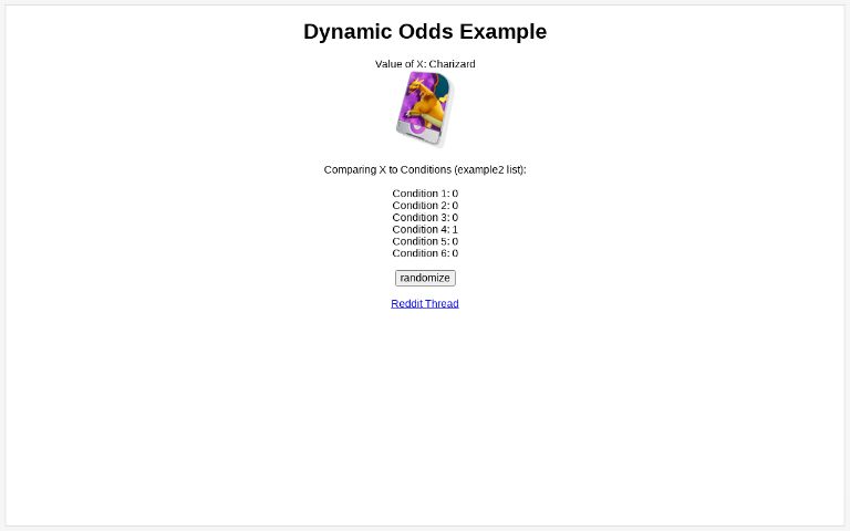 Dynamic Odds Example ― Perchance Generator