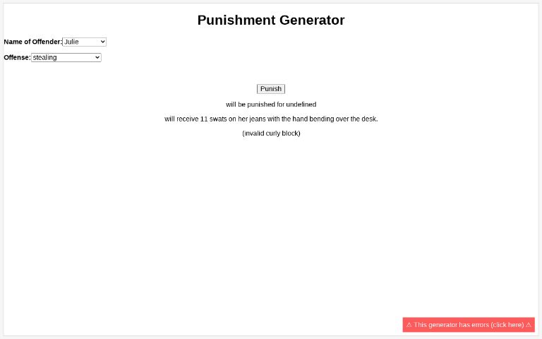 Punishment Generator