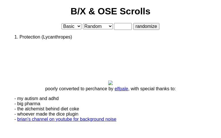 B/X & OSE Scrolls ― Perchance Generator