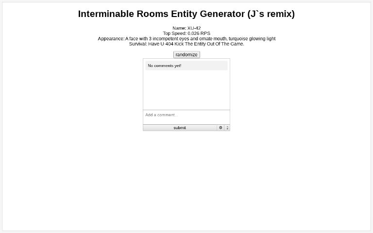 Interminable Rooms Entity Generator (J`s remix)