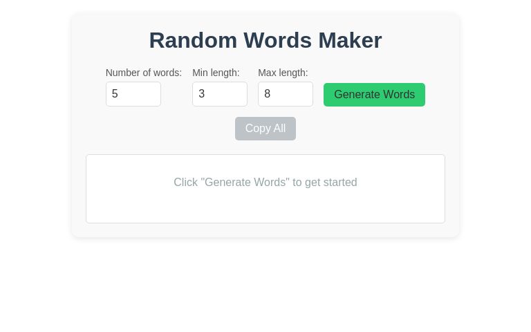 Random Words Maker ― Perchance Generator