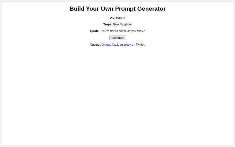 Build Your Own Prompt Generator