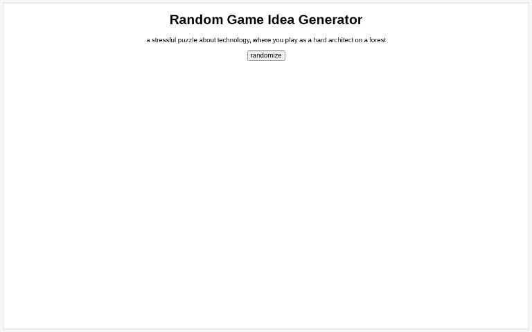 Random Game Idea Generator