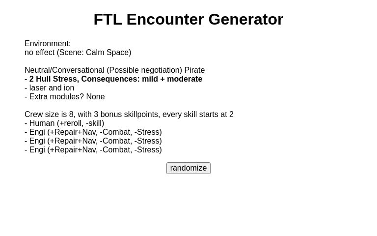 FTL Encounter Generator