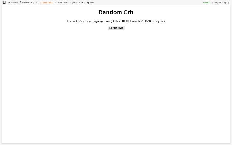 Random Crit ― Perchance Generator