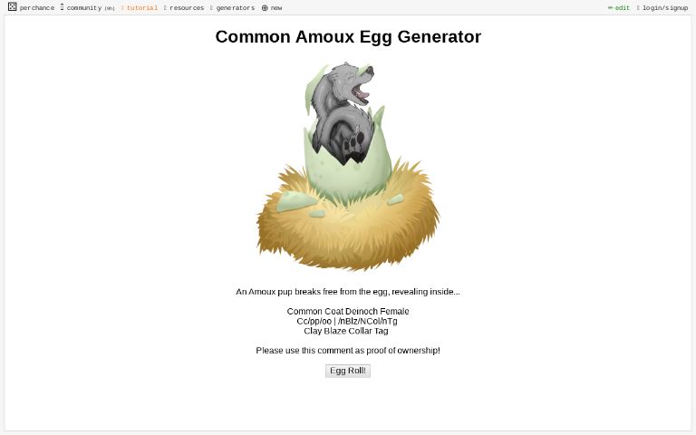 Common Amoux Egg Generator