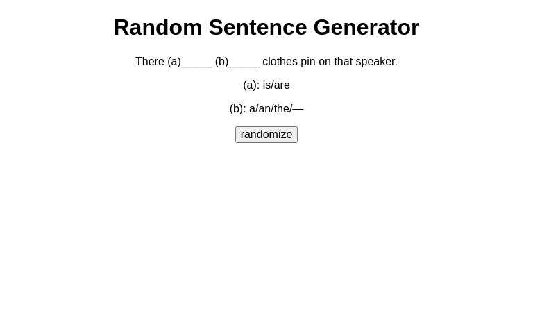 Random Sentence Generator