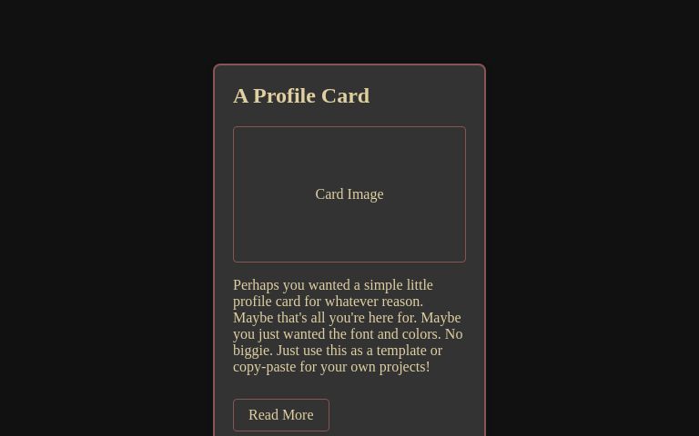 A Profile Card ― Perchance Generator
