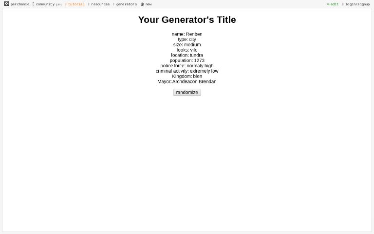 Minimal ― Perchance Generator