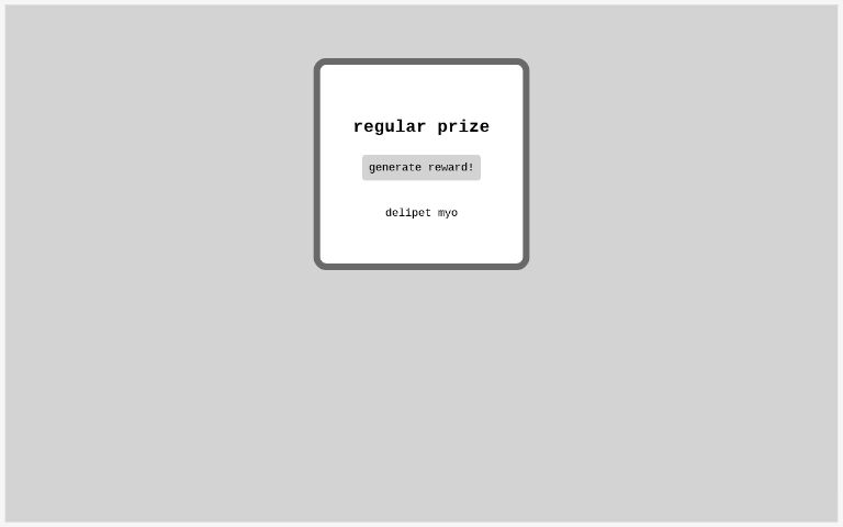 Regular Prize ― Perchance Generator