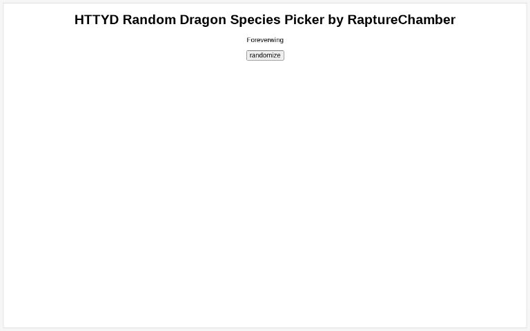HTTYD Random Dragon Species Picker by RaptureChamber ― Perchance Generator