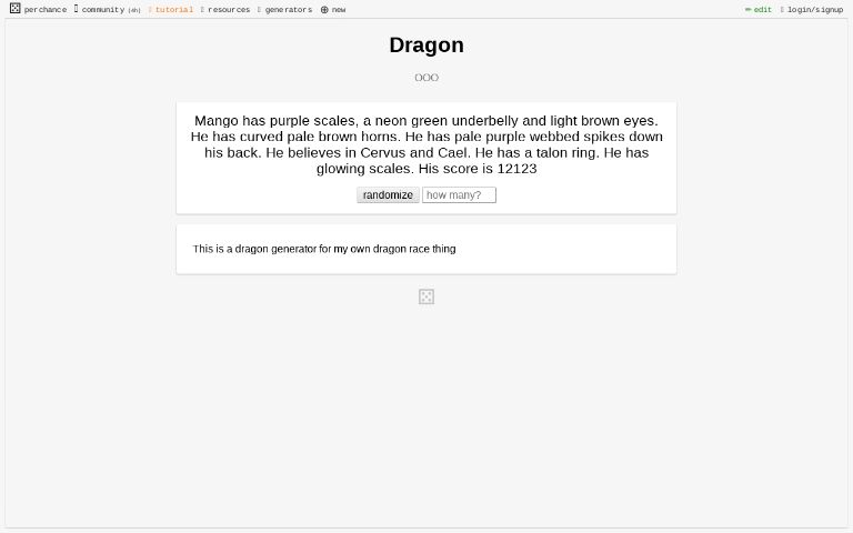 Dragon ― Perchance Generator