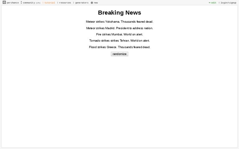 Breaking News ― Perchance Generator