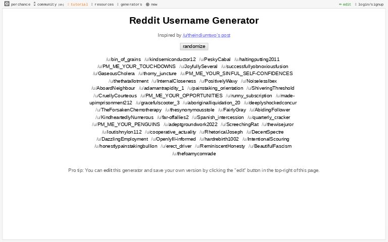 Reddit Username Generator