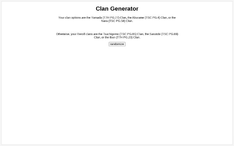 Clan Generator