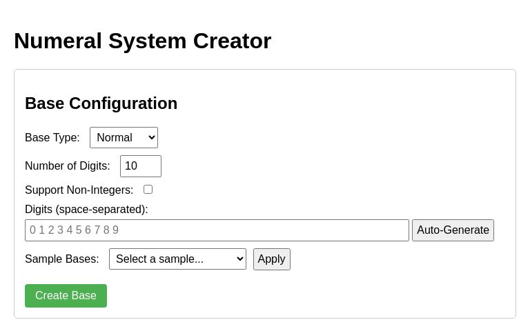 Numeral System Creator ― Perchance Generator