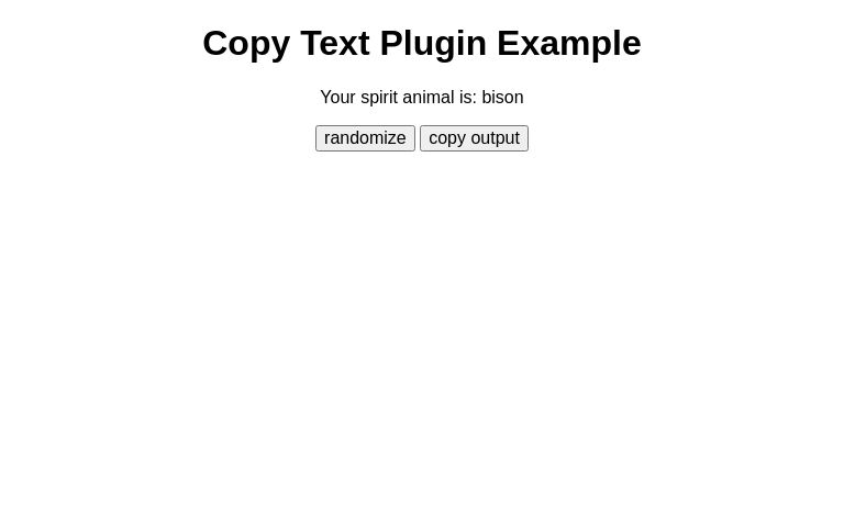Copy Text Plugin Example