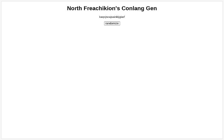 North Freachikion's Conlang Gen ― Perchance Generator