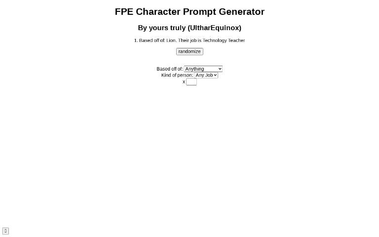 FPE Character Prompt Generator