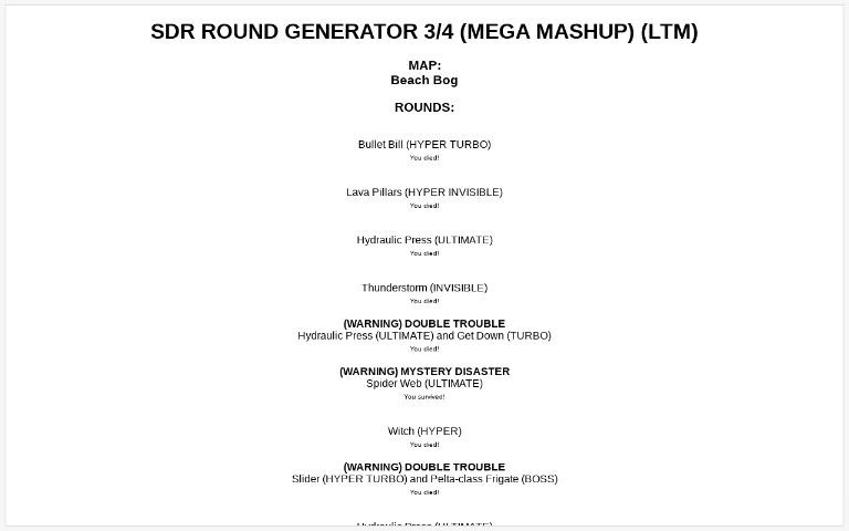 SDR ROUND GENERATOR 3/4 (MEGA MASHUP) (LTM)