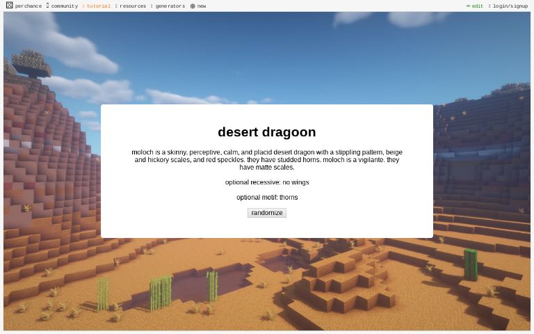 desert dragoon ― Perchance Generator