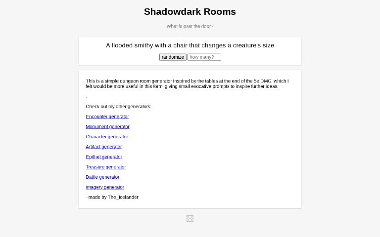 Shadowdark Rooms ― Perchance Generator