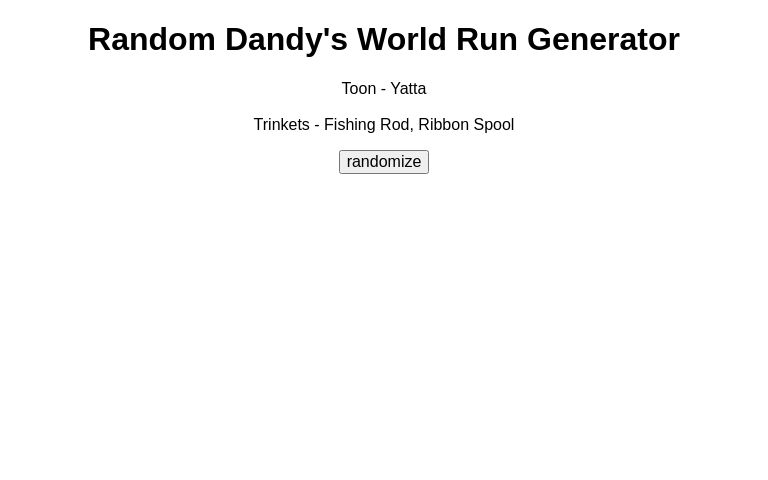 Random Dandy's World Run Generator