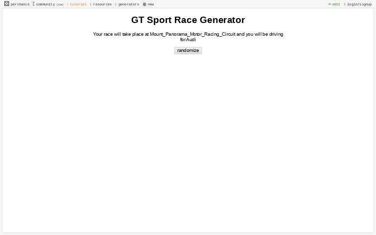 GT Sport Race Generator