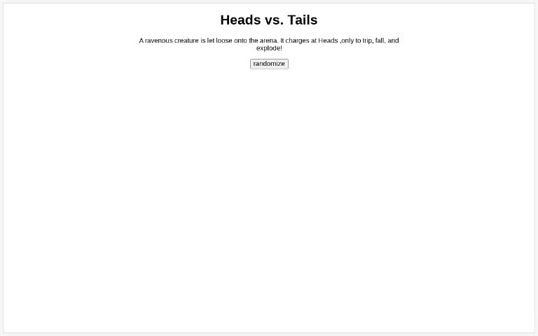 Heads vs. Tails ― Perchance Generator