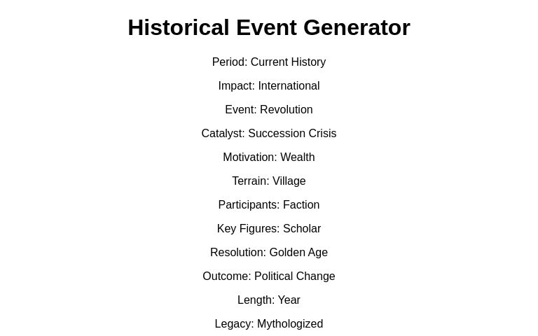 Historical Event Generator