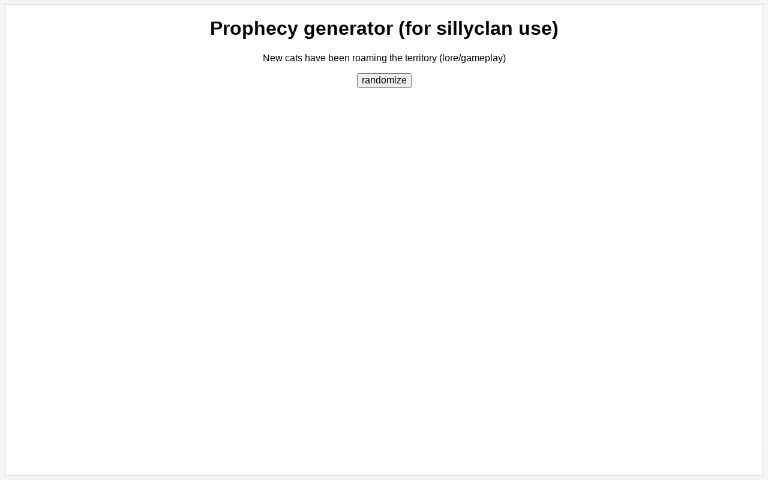 Prophecy generator (for sillyclan use)