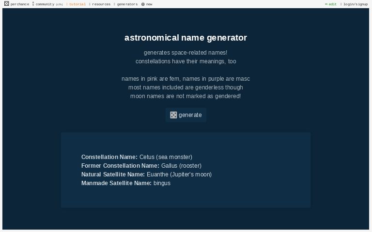 astronomical name generator