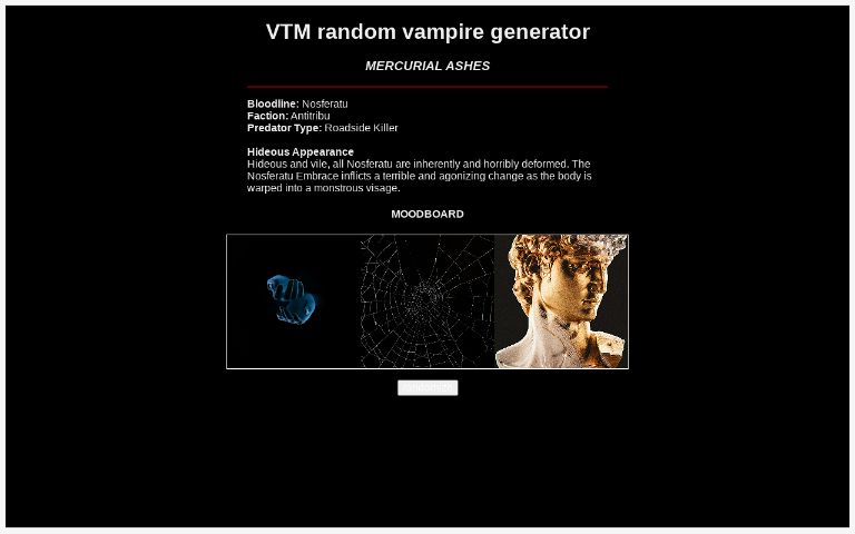 VTM random vampire generator