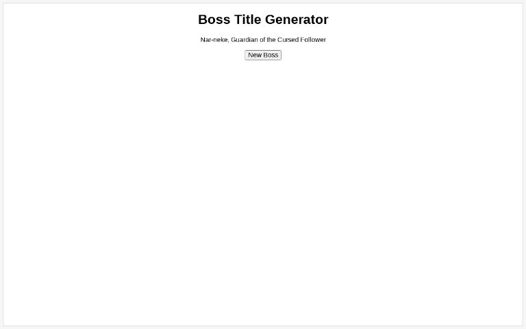Boss Title Generator