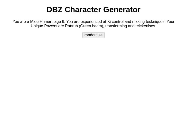 DBZ Character Generator
