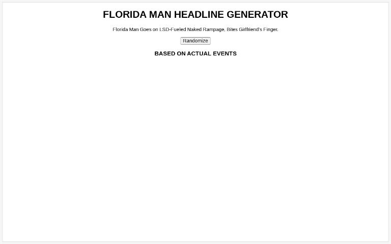 FLORIDA MAN HEADLINE GENERATOR